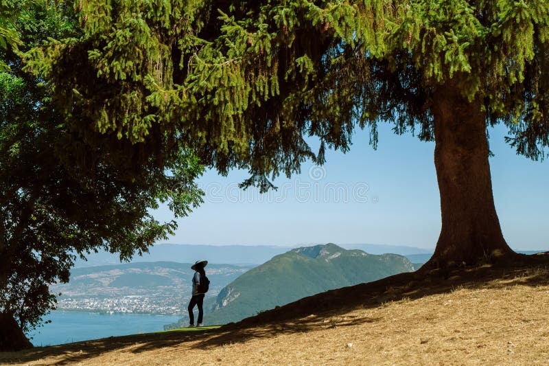 Annecy Lake from Col De La Forclaz Stock Image - Image of alps, view ...