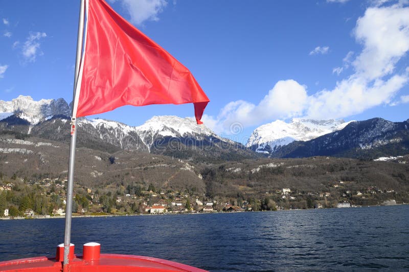 Savoy flag and annecy lake stock photo. Image of annecy - 29366750