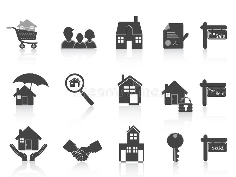 Icona immobiliare nera illustrazione vettoriale. Illustrazione di ...