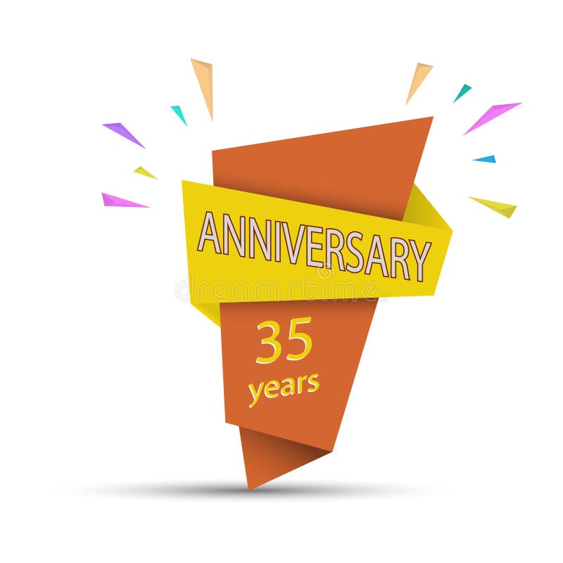 Anniversario 35 Anni. Striscione Colorato Per Congratulazioni E Design ... Anniversario 35 Anni. Striscione Colorato Per Congratulazioni E Design ...