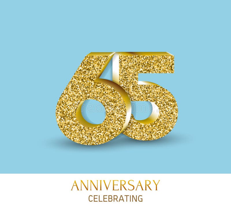 65th Anniversary Card Template with 3d Gold Colored Elements. Can Be ...