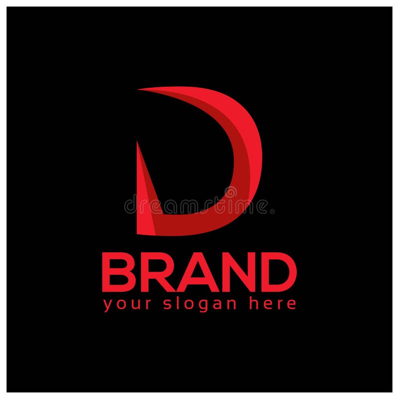 Red D Logo Vector. Vector Illustration on Black Background Stock Vector ...