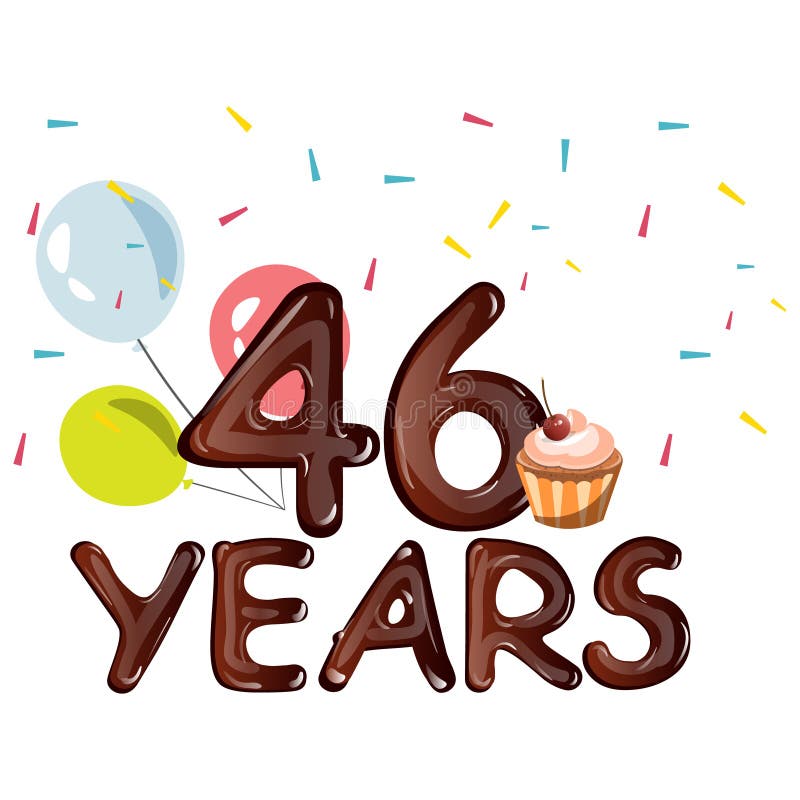 46 Years Celebrating Anniversary Design Template. 46th Logo. Vector And ...