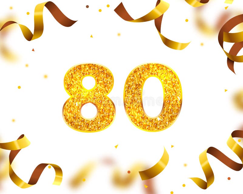 80th anniversary gold stock illustration. Illustration of creative ...
