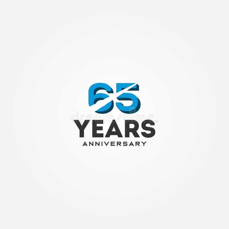 65 Years Anniversary Black Number Vector Design Illustration Stock ...