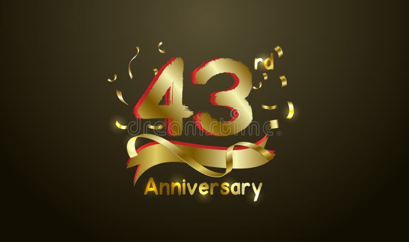 Anniversary Celebration Background. with the 43rd Number in Gold and ...