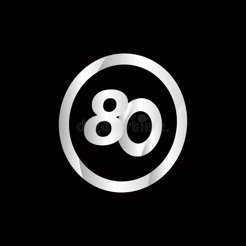 80 Anniversary Celebration Circle Silver Number Vector Template Design ...