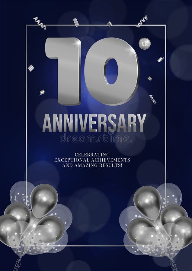 Flyer Silver Numbers Dark Background Design Stock Illustrations – 120 ...