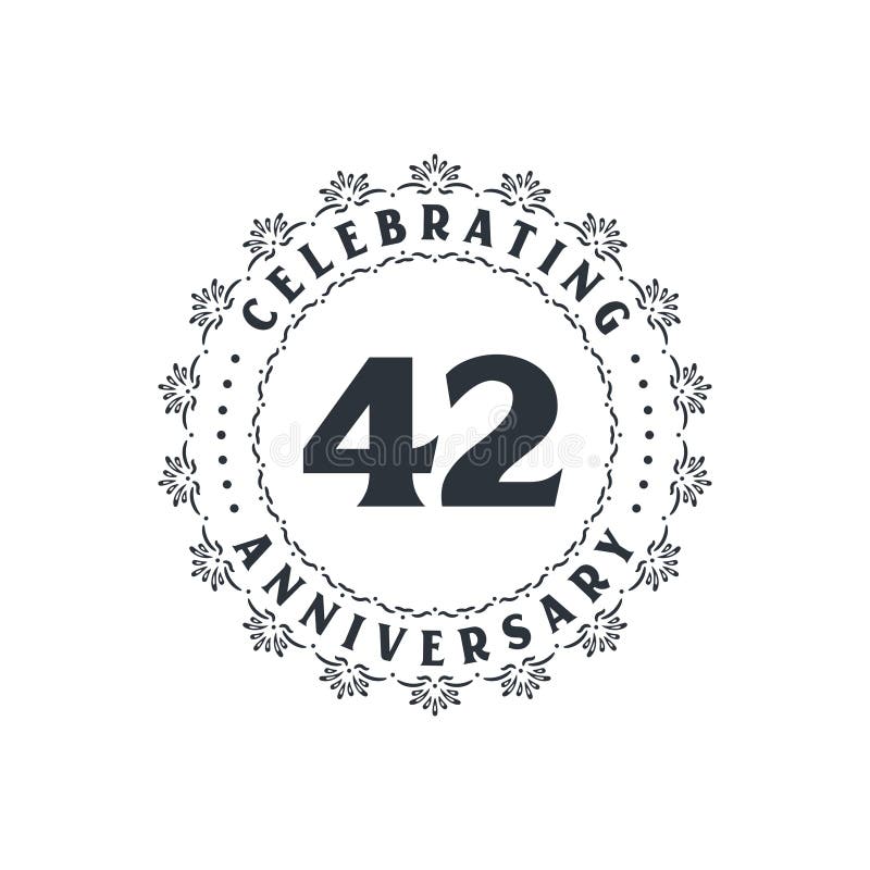 42 Anniversary Celebration, Greetings Card for 42 Years Anniversary ...