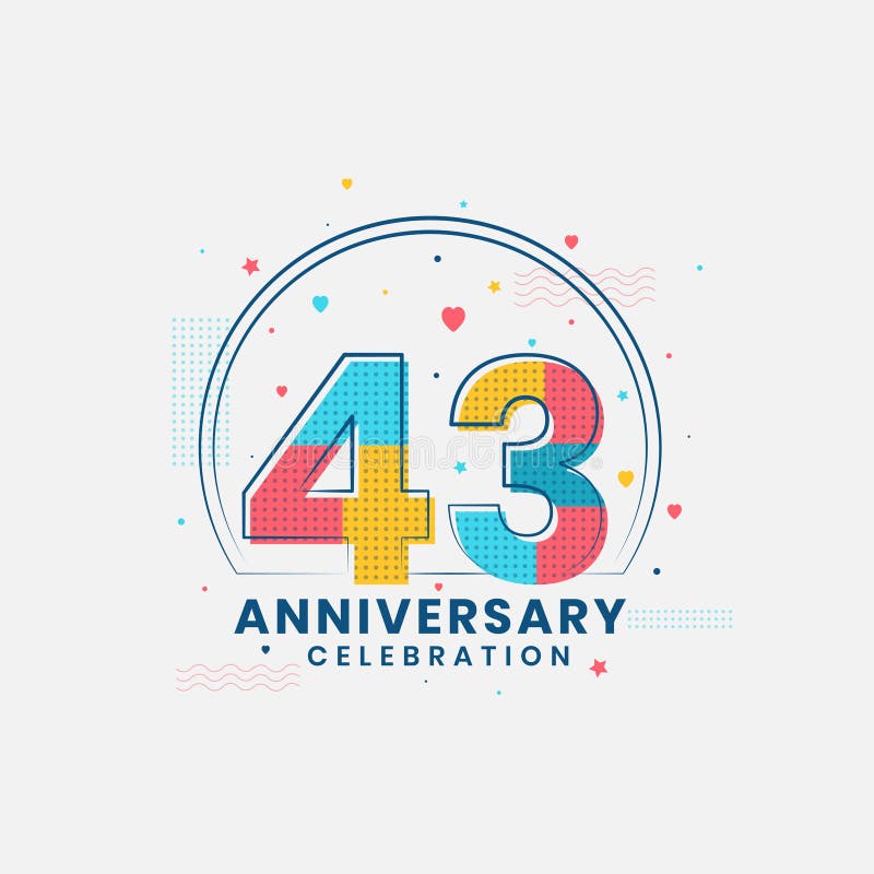 43rd Anniversary Celebration, Luxurious 43 Years Anniversary Logo ...