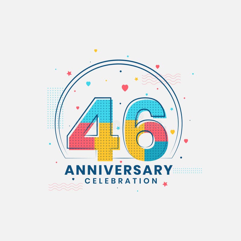 46 Anniversary Celebration, Modern 46th Anniversary Design Stock Vector ...