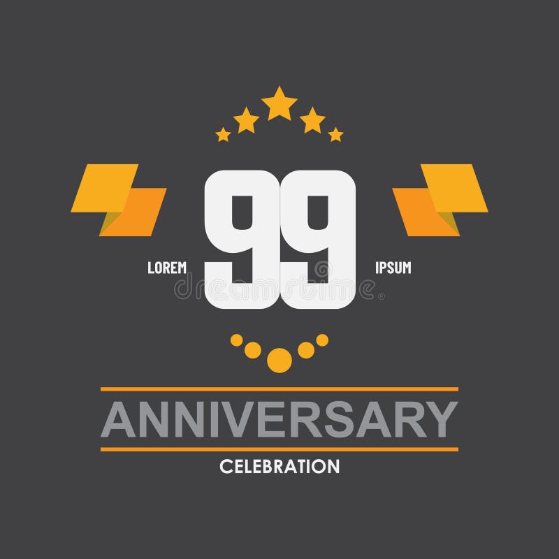 99 Anniversary Celebration Vector Concept Template Design Stock Vector ...