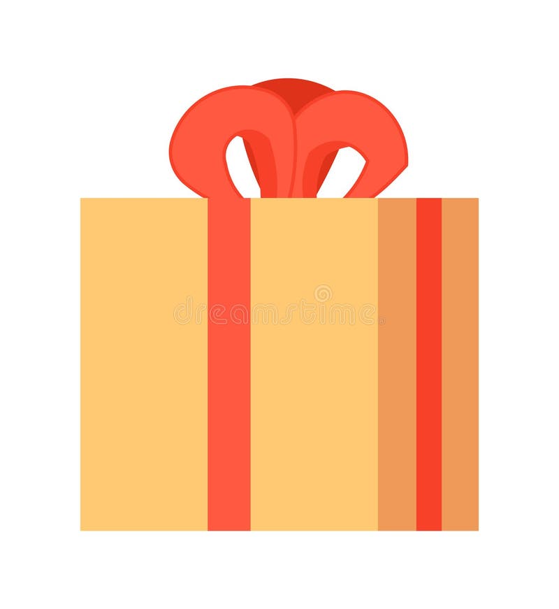 Anniversary Gift Box 2D Cartoon Object Stock Vector - Illustration of ...