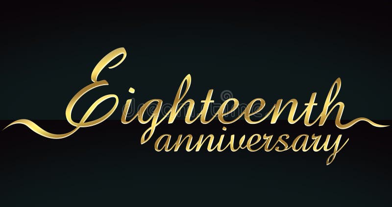 18 Anniversary in Gold Letters Isolated on Transparent Background Stock ...