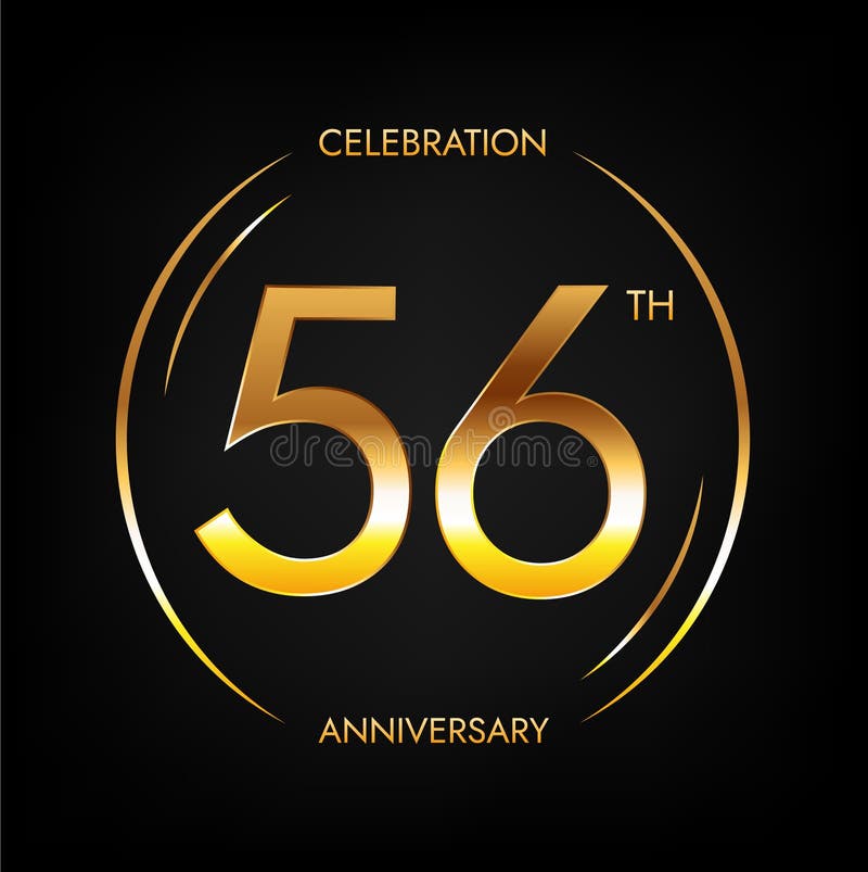 56th Anniversary Design, Luxurious Golden Color 56 Years Anniversary ...