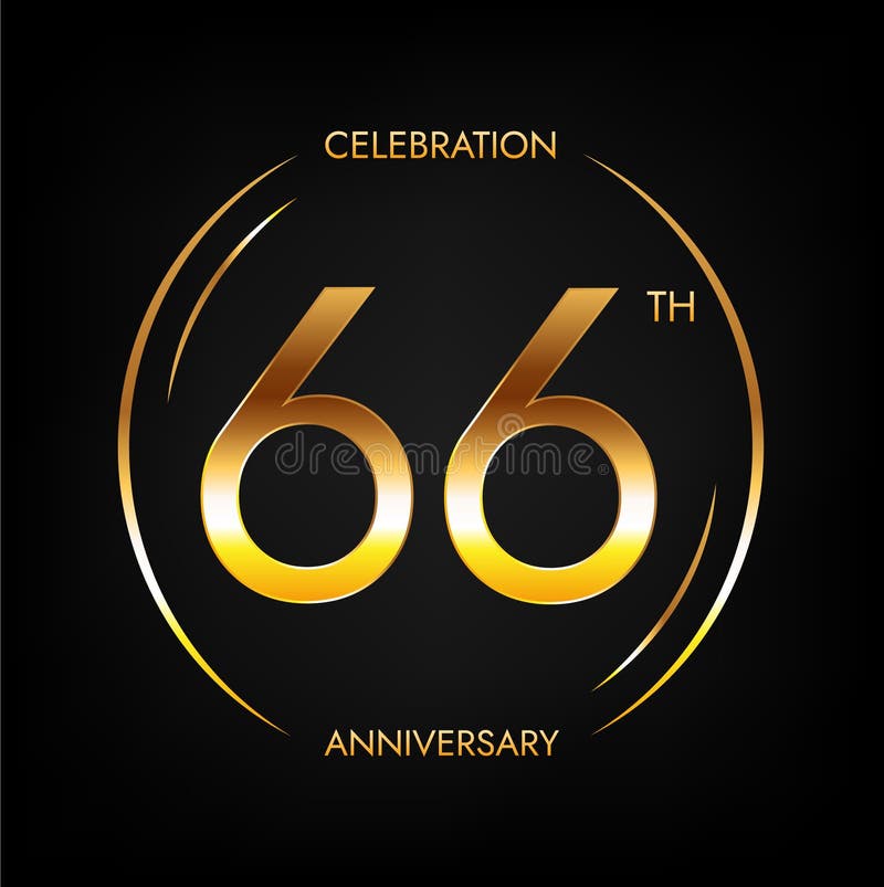 66th Anniversary Golden Bright Stock Vector - Illustration of corporate ...