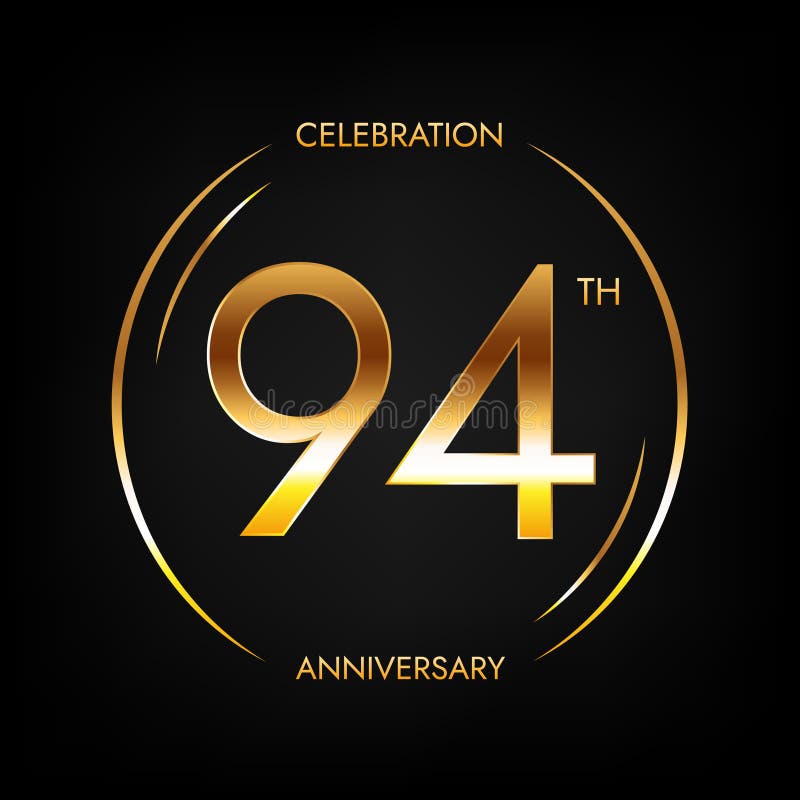 94th Anniversary Golden Bright Stock Vector - Illustration of texture ...