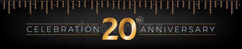 20th Anniversary. Twenty Years Birthday Celebration Horizontal Banner ...