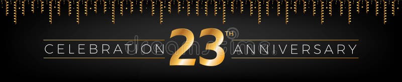 23th Anniversary. Twenty-three Years Birthday Celebration Horizontal ...