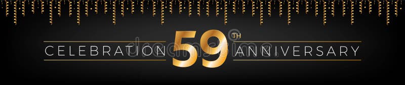 59th Anniversary. Fifty-nine Years Birthday Celebration Horizontal ...