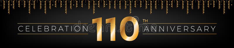 110th Anniversary. One Hundred Ten Years Birthday Celebration ...