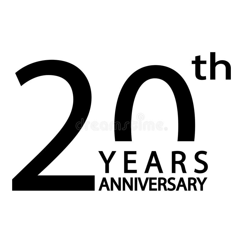 Twenty years anniversary stock vector. Illustration of years - 257822679