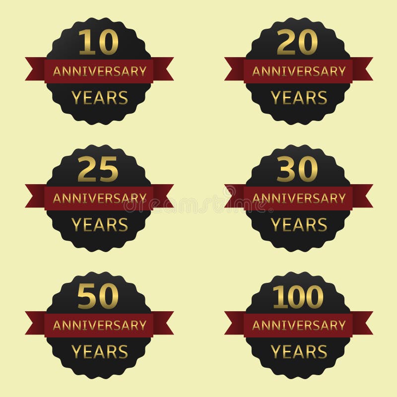 Anniversary label set stock vector. Illustration of insignia - 71209311