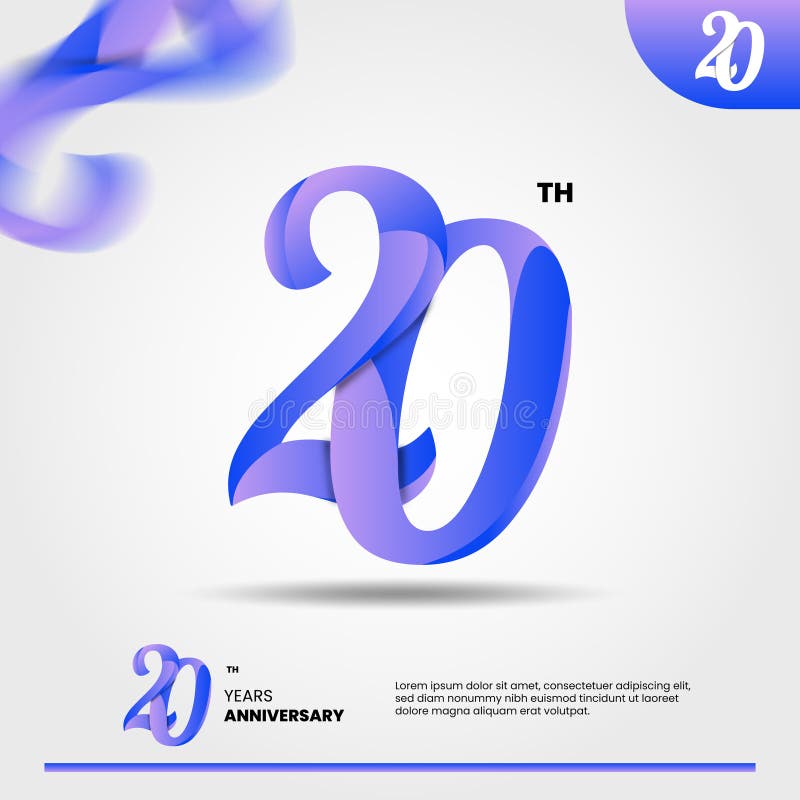 20th Anniversary Logo Design Stock Illustration - Illustration of ...