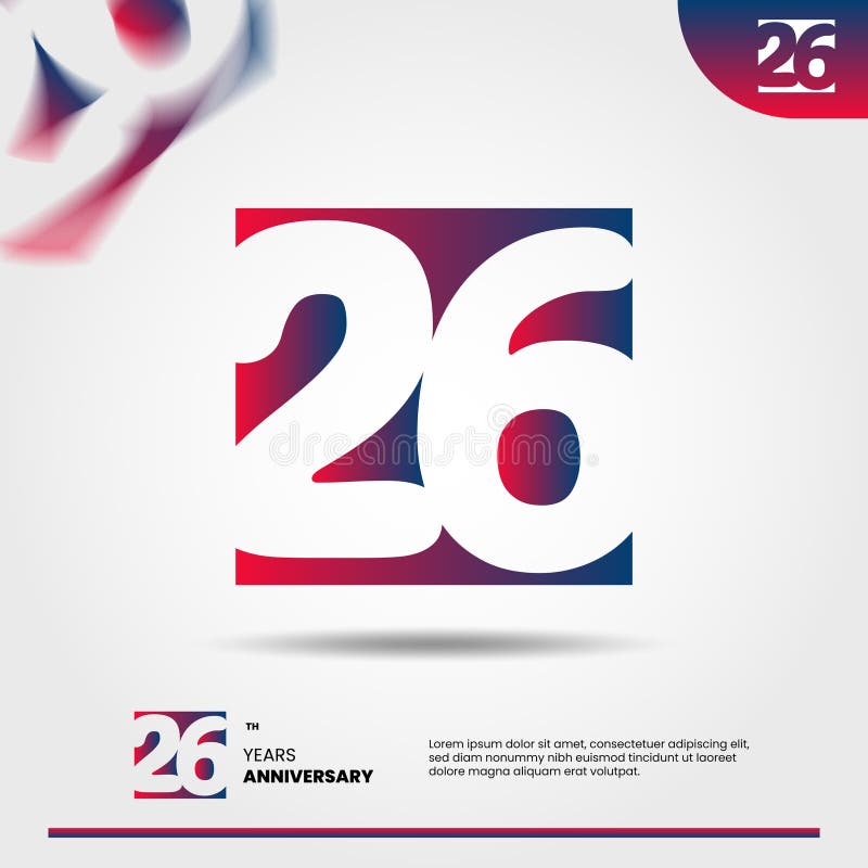 26th Years Anniversary Logo Design Stock Vector - Illustration of ...