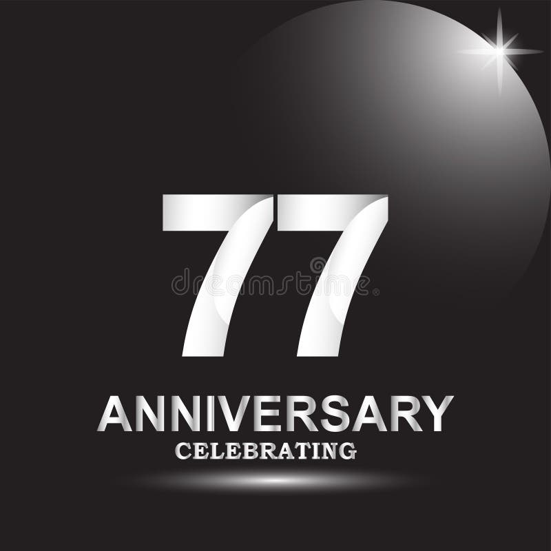 77 Anniversary Logo Vector Template. Design for Banner, Greeting Cards ...