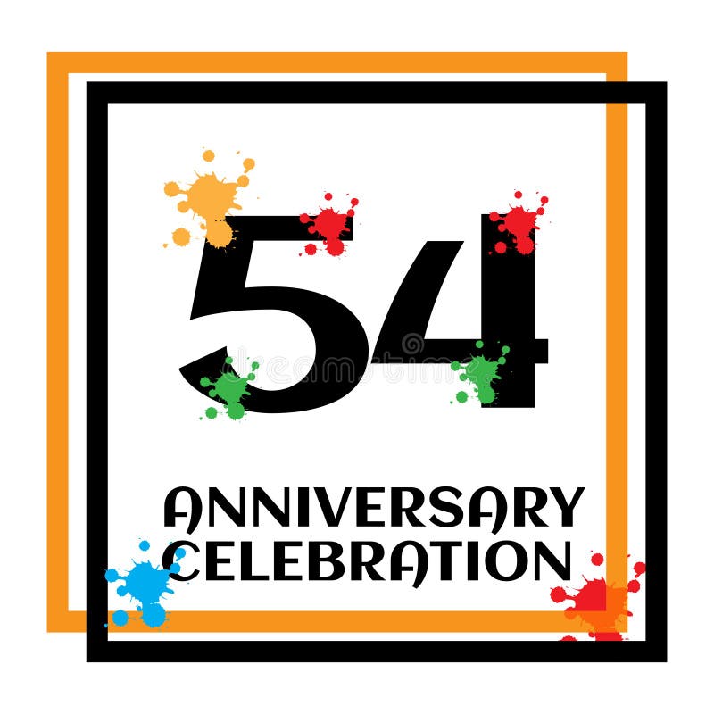 54 Anniversary Logo Vector Template. Design for Banner, Greeting Cards ...