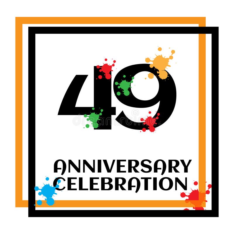 49 Anniversary Logo Vector Template. Design for Banner, Greeting Cards ...