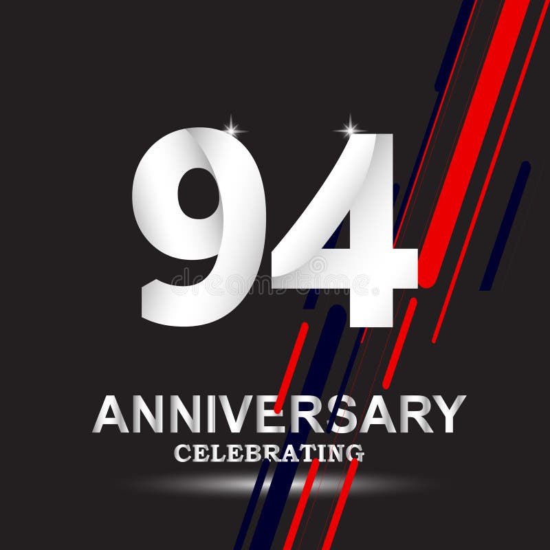94 Anniversary Logo Vector Template. Design for Banner, Greeting Cards ...