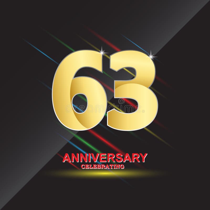 63 Anniversary Logo Vector Template. Design for Banner, Greeting Cards ...