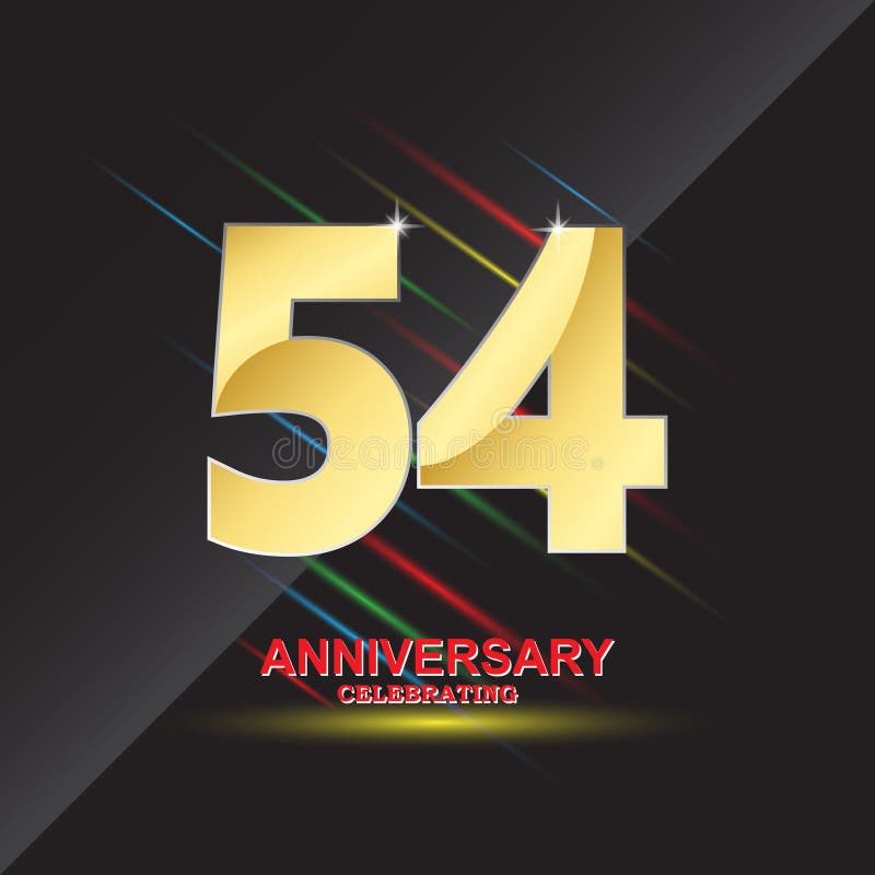 54 Anniversary Logo Vector Template. Design for Banner, Greeting Cards ...