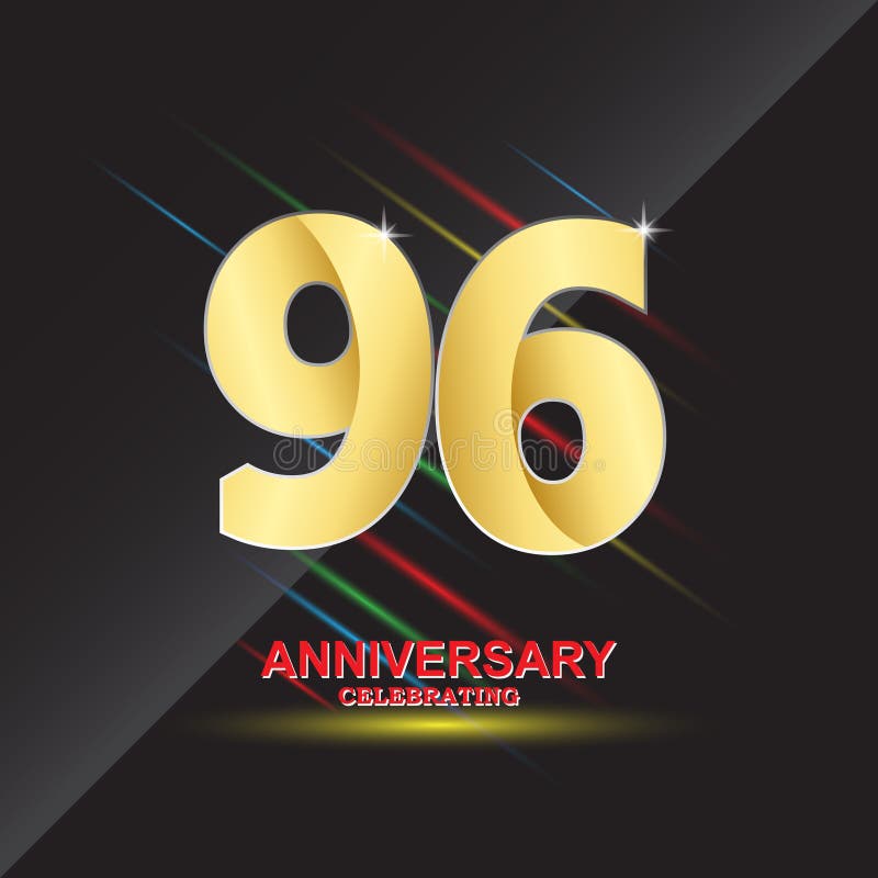 96 Anniversary Logo Vector Template. Design for Banner, Greeting Cards ...