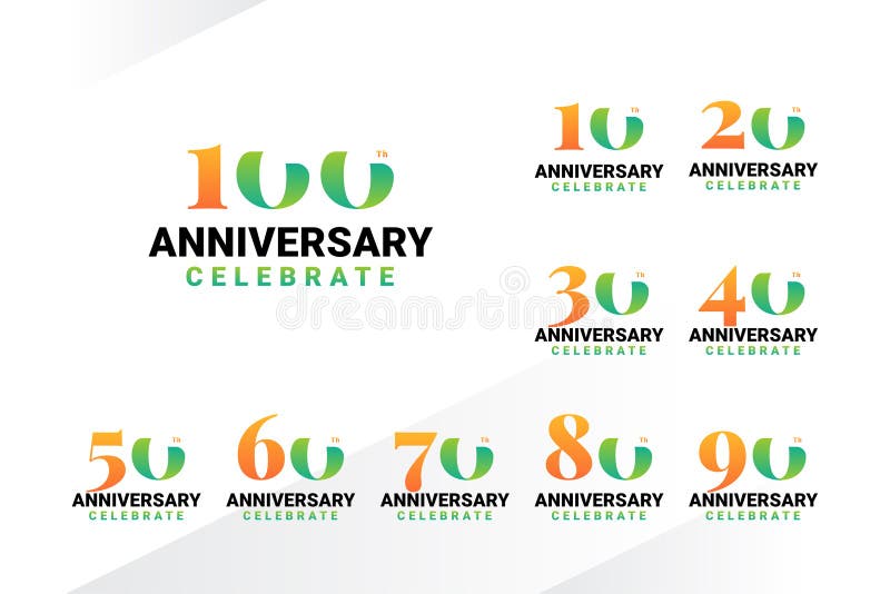 Anniversary Number Design Colorful Style Stock Vector - Illustration of ...