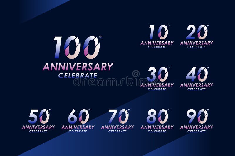 Anniversary Number Design Colorful Style Stock Vector - Illustration of ...