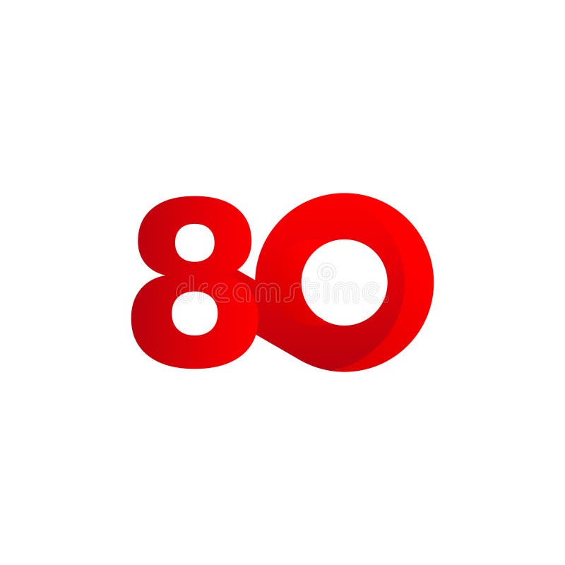 Red number 80 stock illustration. Illustration of festive - 38827475