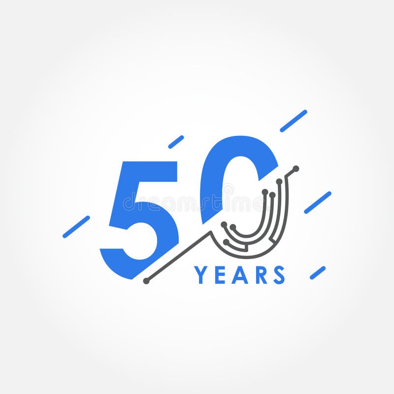 50 Anniversary Numbers Blue Elegant Design Stock Vector - Illustration ...