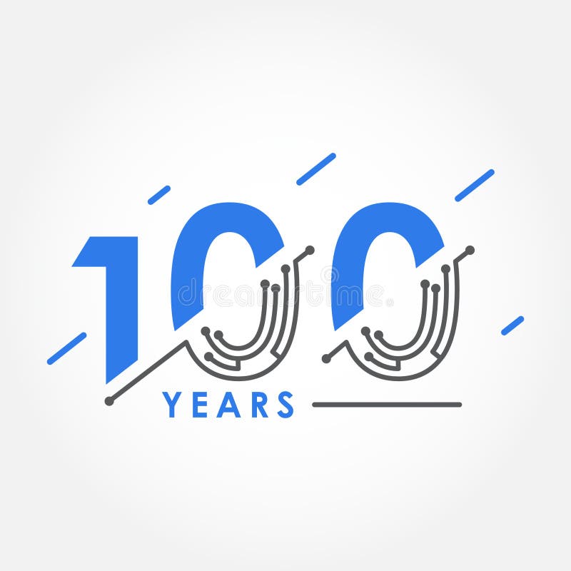 100 Anniversary Numbers Blue Elegant Design Stock Vector - Illustration ...