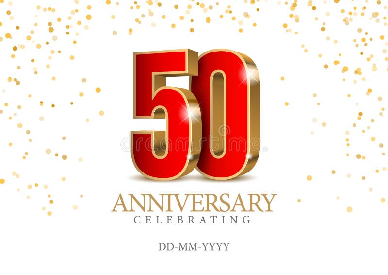 Anniversary 50. Red 3d Numbers Stock Vector - Illustration of birthday ...