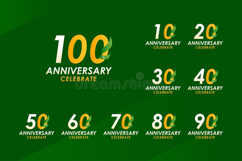 Anniversary Set Number Ribbon Design Stock Vector - Illustration of ...