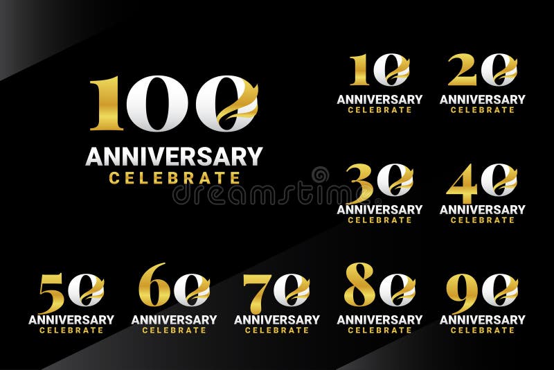 Anniversary Set Number Ribbon Design Stock Vector - Illustration of ...