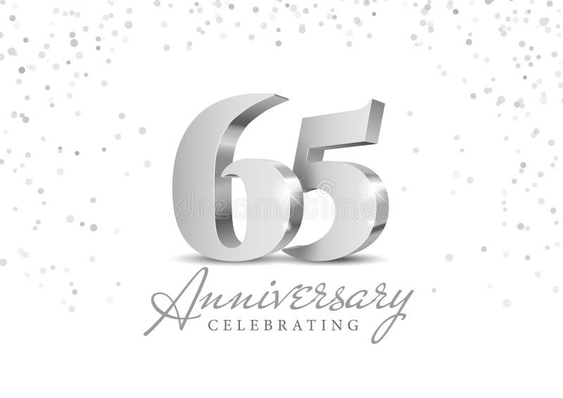Anniversary 65. Silver 3d Numbers Stock Vector - Illustration of logo ...