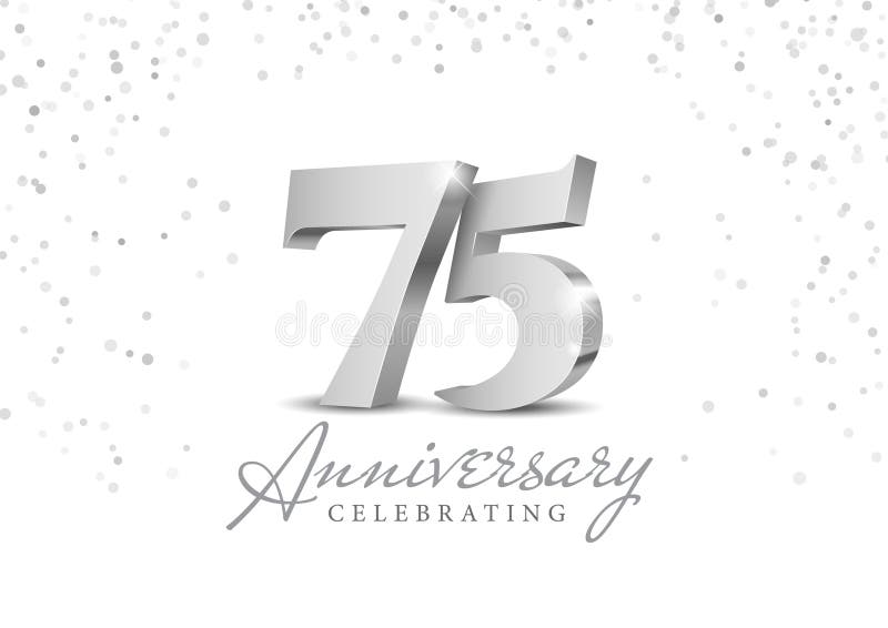Anniversary 75. Silver 3d Numbers Stock Vector - Illustration of ...