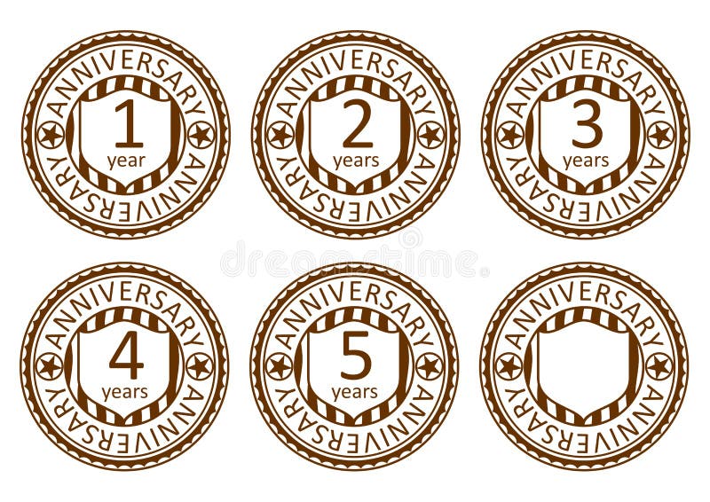 Anniversary stamps stock vector. Illustration of paperwork - 17898565
