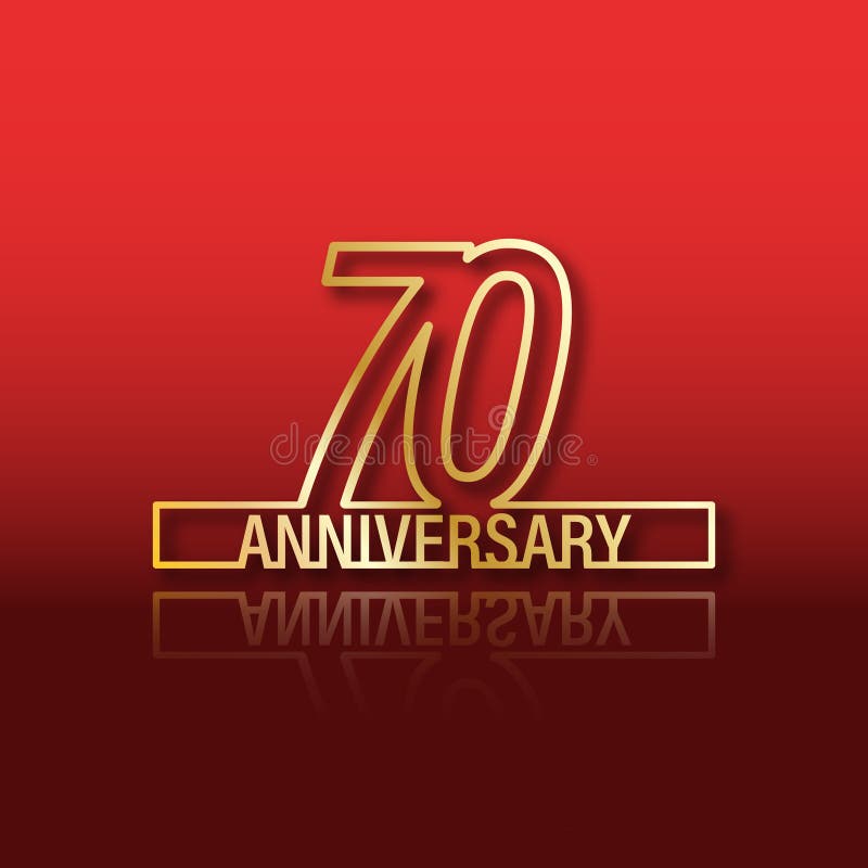30 Anniversary. Stylized Gold Lettering with Reflection on a Red ...