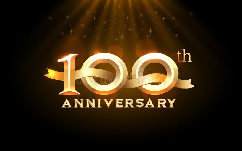 Anniversary 100th Year, Golden Celebration, Birthday Event. Vector ...