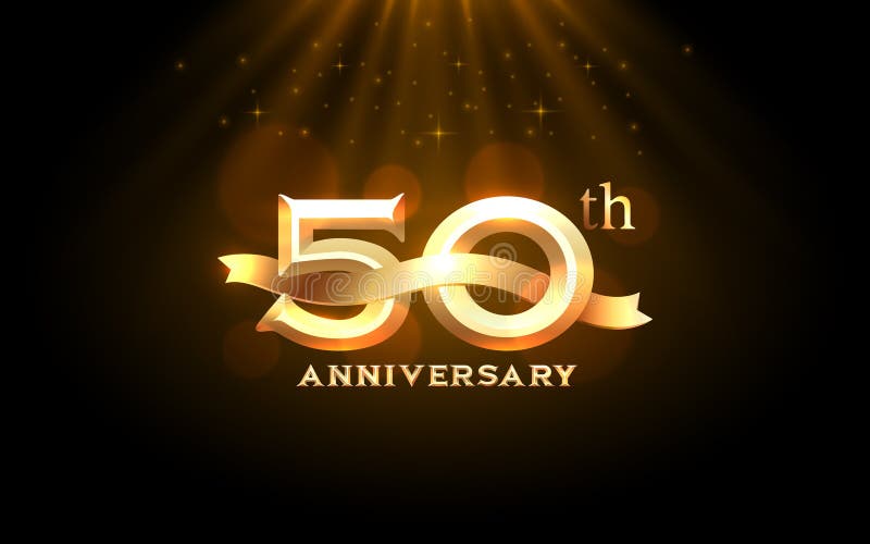 Anniversary 50th Year, Golden Celebration, Birthday Event. Vector ...